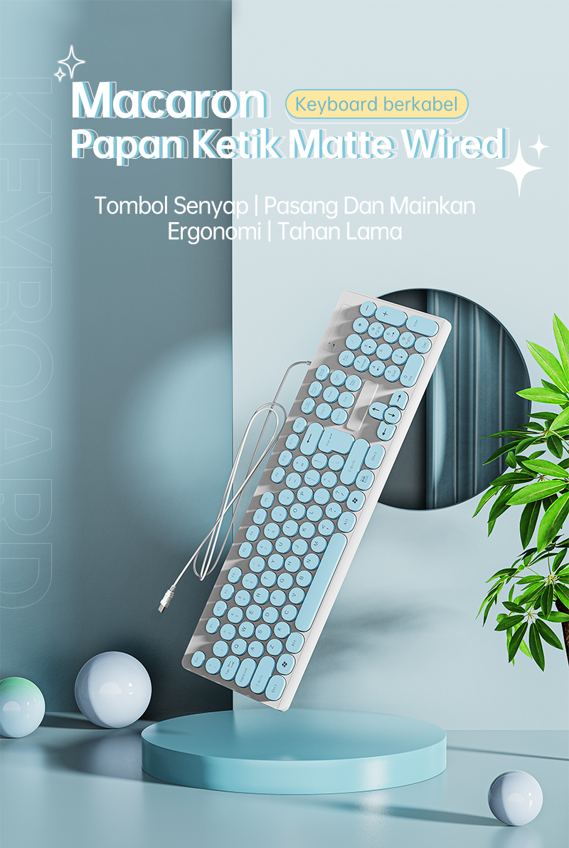 Jual BASIKE Keyboard kabel Wired PC Laptop Portable Tombol Senyap ...
