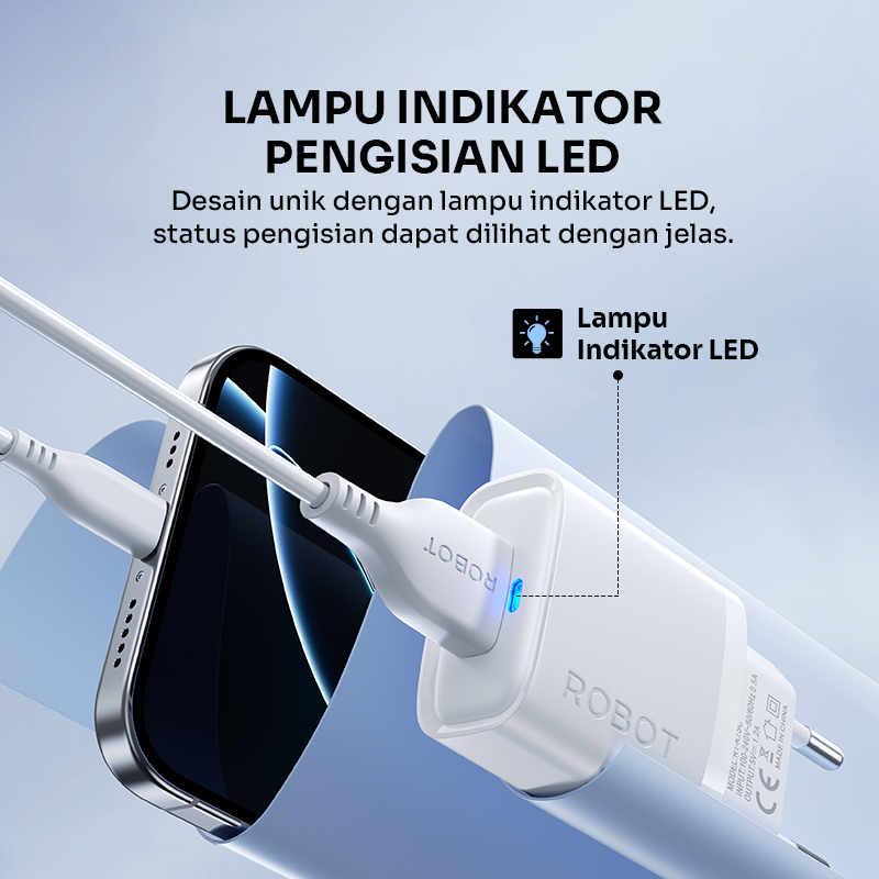 Jual ROBOT Smart Phone Quick Charging Micro Type C Adaptor Output 5V ...