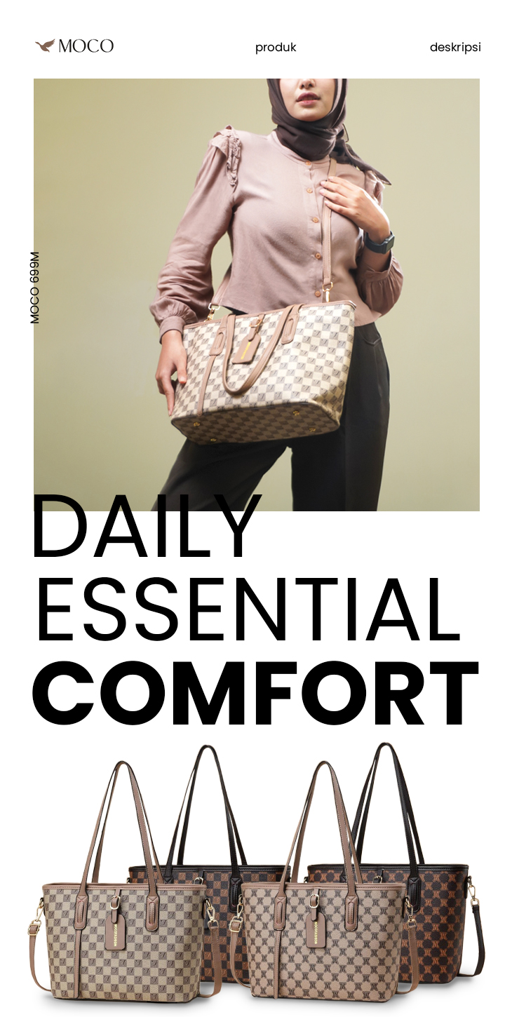 Jual 【Victoria Bag】MOCO Fashion Tas Totebag Besar Wanita Kuliah Kantoran Resleting Muat Laptop ...