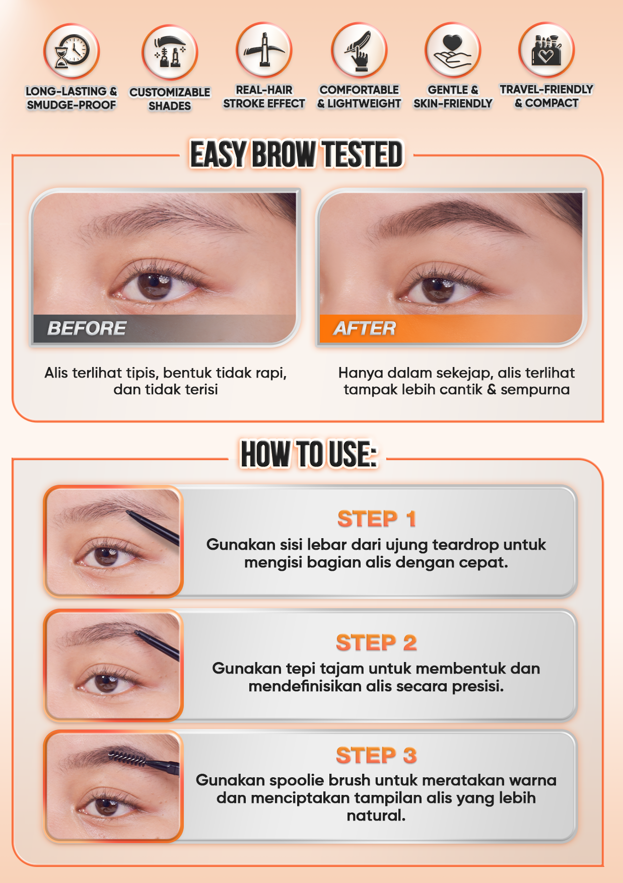 Jual SALSA Easy Brow - Pensil alis putar matic | 2in1 Eyebrow matic ...