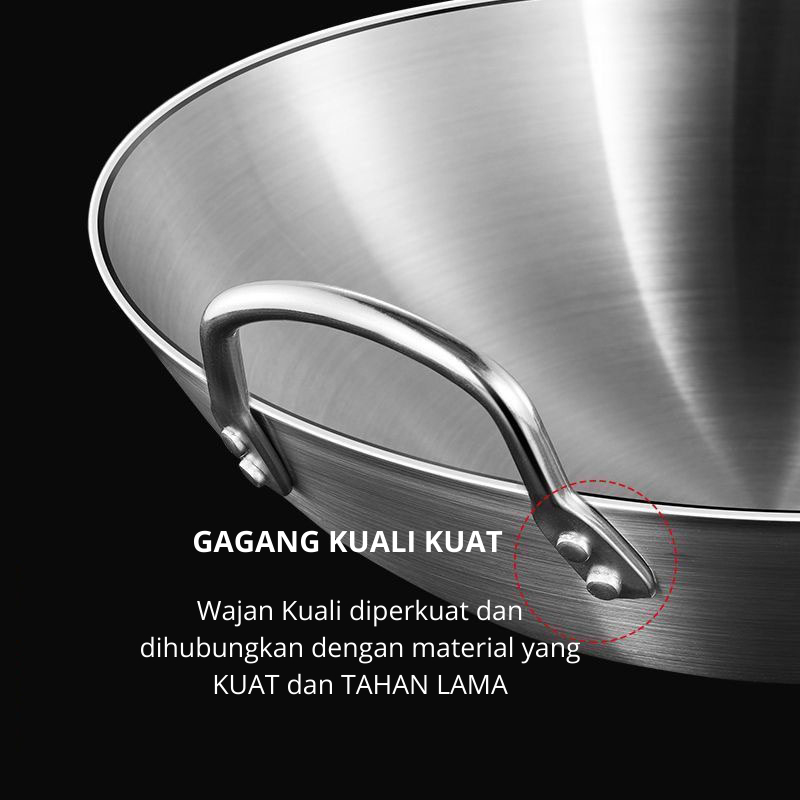 Jual CEO Wajan Kuali Stainless Steel Anti Lengket Penggorengan Tebal ...