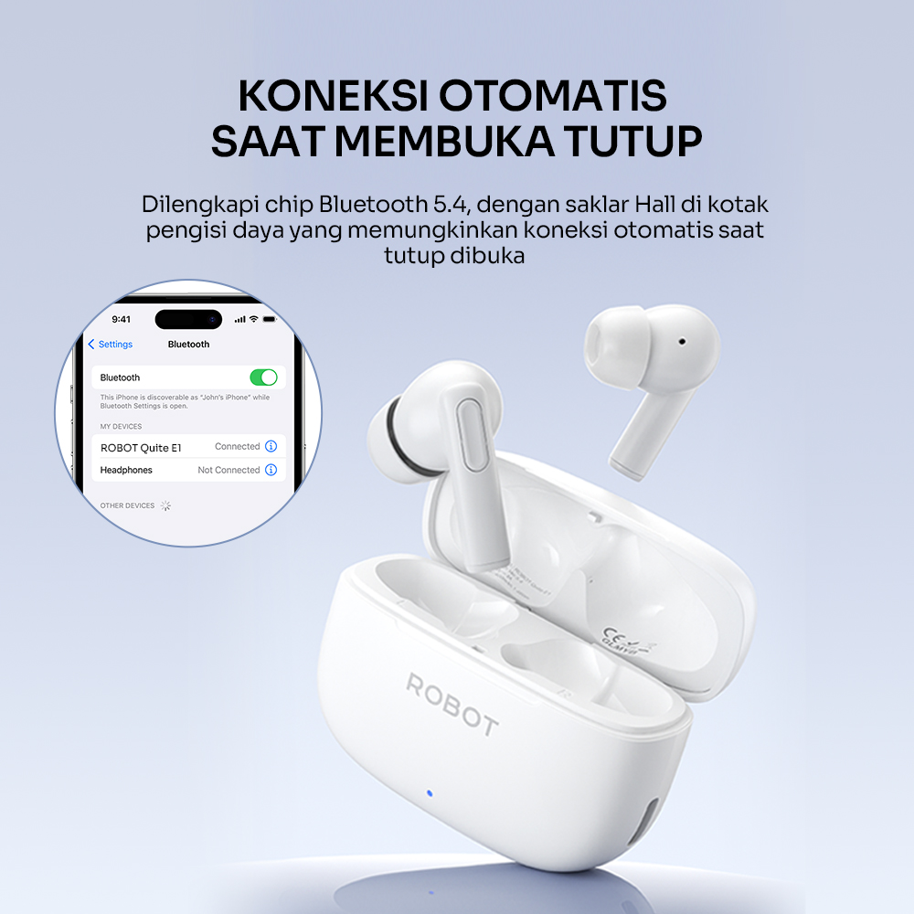 Jual ROBOT New Earphone Bluetooth ANC 2.0 with Bluetooth 5.4 True ...