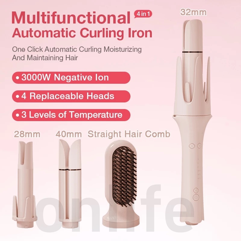 Jual Vivid&Vogue 4 IN 1 Ceramic Catokan Curly Otomatis Hair Styler Multifungsi Hair Straightener ...
