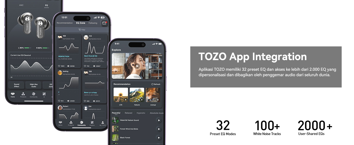 Jual (New launch)Tozo AEROSOUND3 Smart 6 mics Hybrid ANC + AI 4 Mics ENC wireless earbuds Clear ...