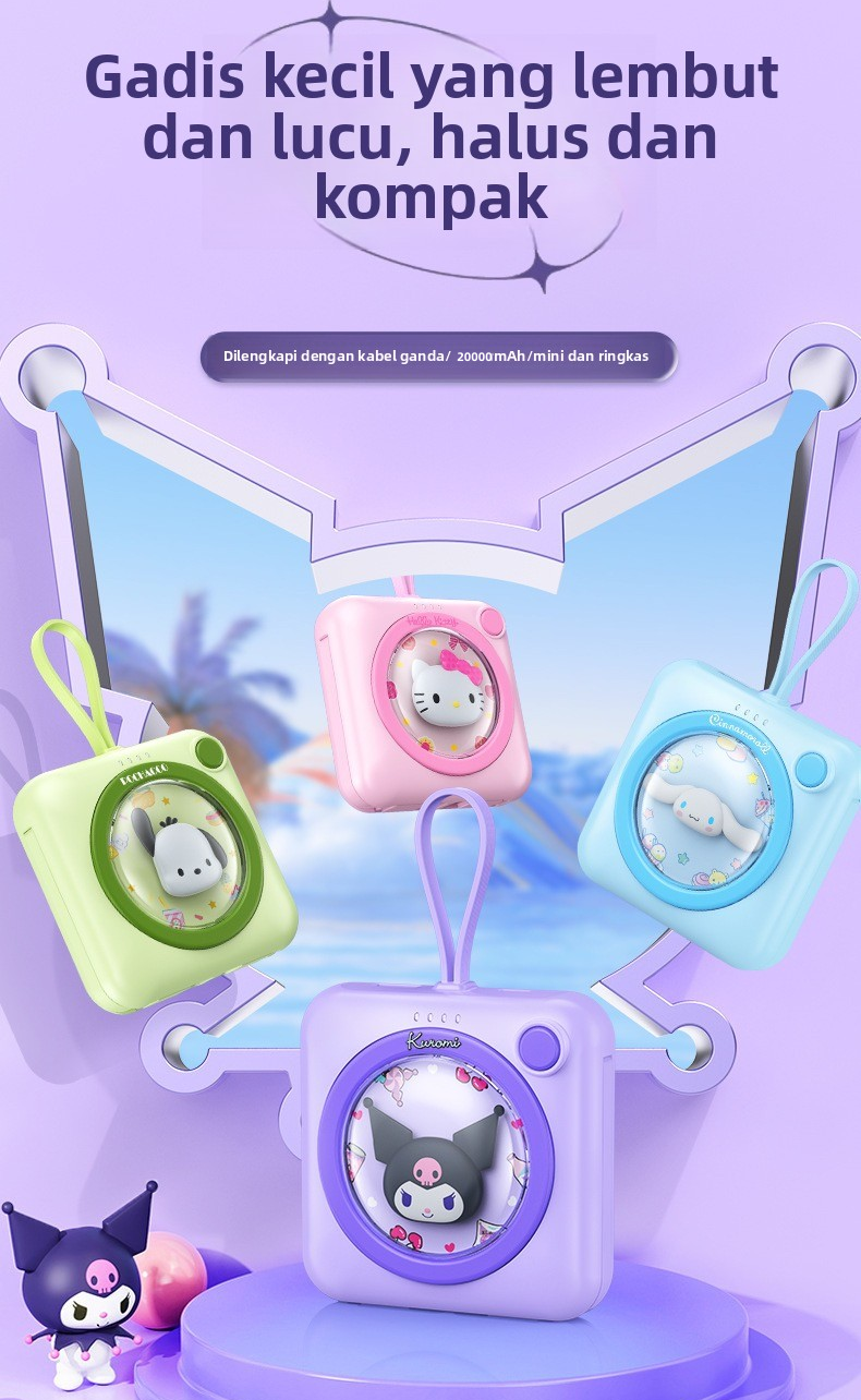 Jual GUKOO PowerBank 20000mAh Hello Kitty & Kuromi - Fast Charging, Kabel Type-C + Apple Built ...