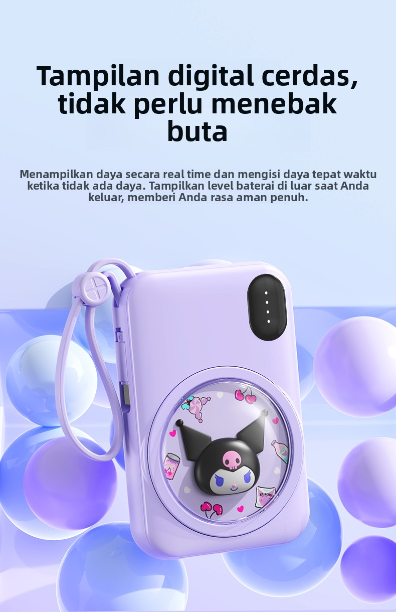 Jual GUKOO POWER BANK 20000mAh FAST CHARGING HELLO KITTY KUROMI Kabel 3in1 Built-in + Desain ...