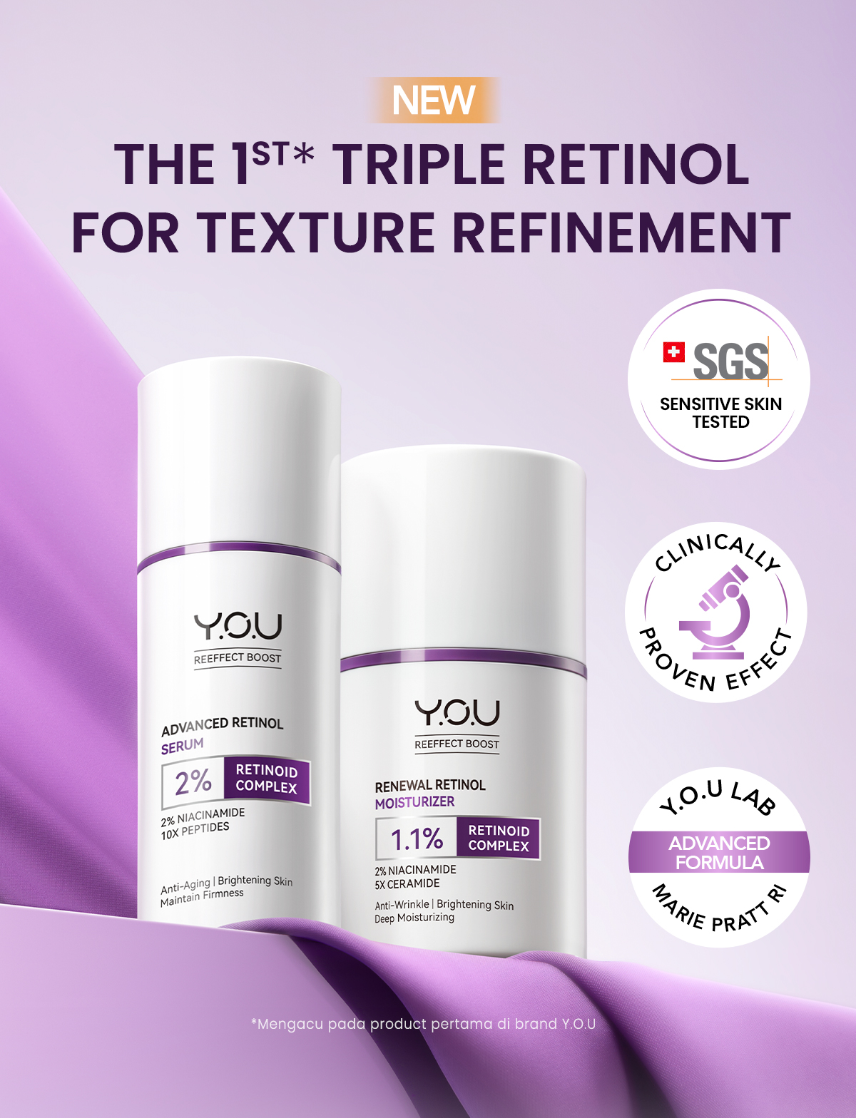 Jual YOU Retinol 2pcs Set Advanced Retinol Serum 15ml + Renewal Retinol ...
