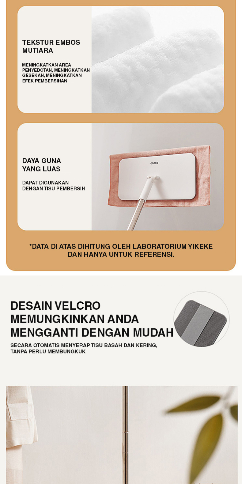 Jual ECOCO Disposable Mop - Pel Lantai Premium Pel kering Pel Basah ...
