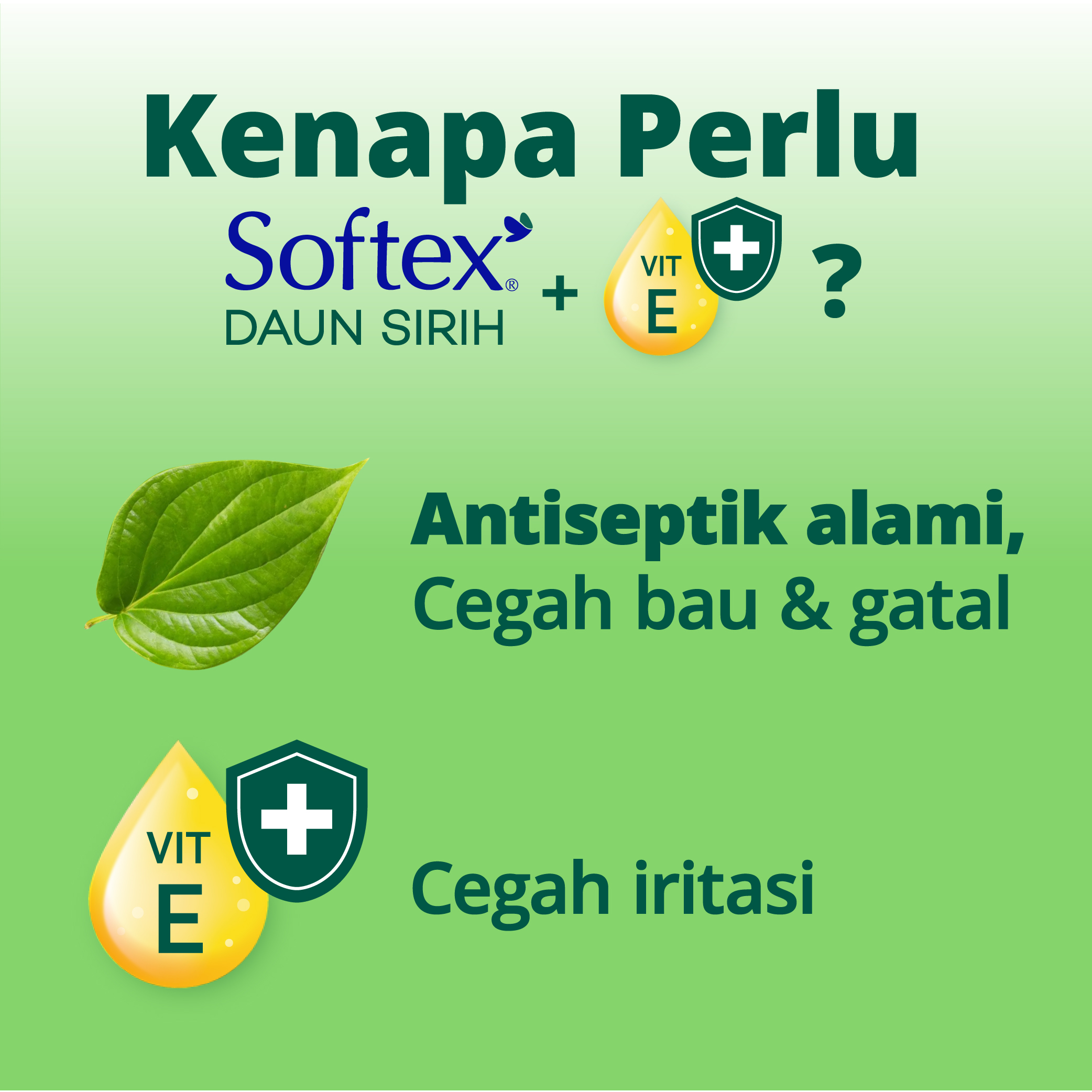 Jual Softex Daun Sirih + Vitamin E 23cm 20s - Pembalut Daun Sirih Siang ...