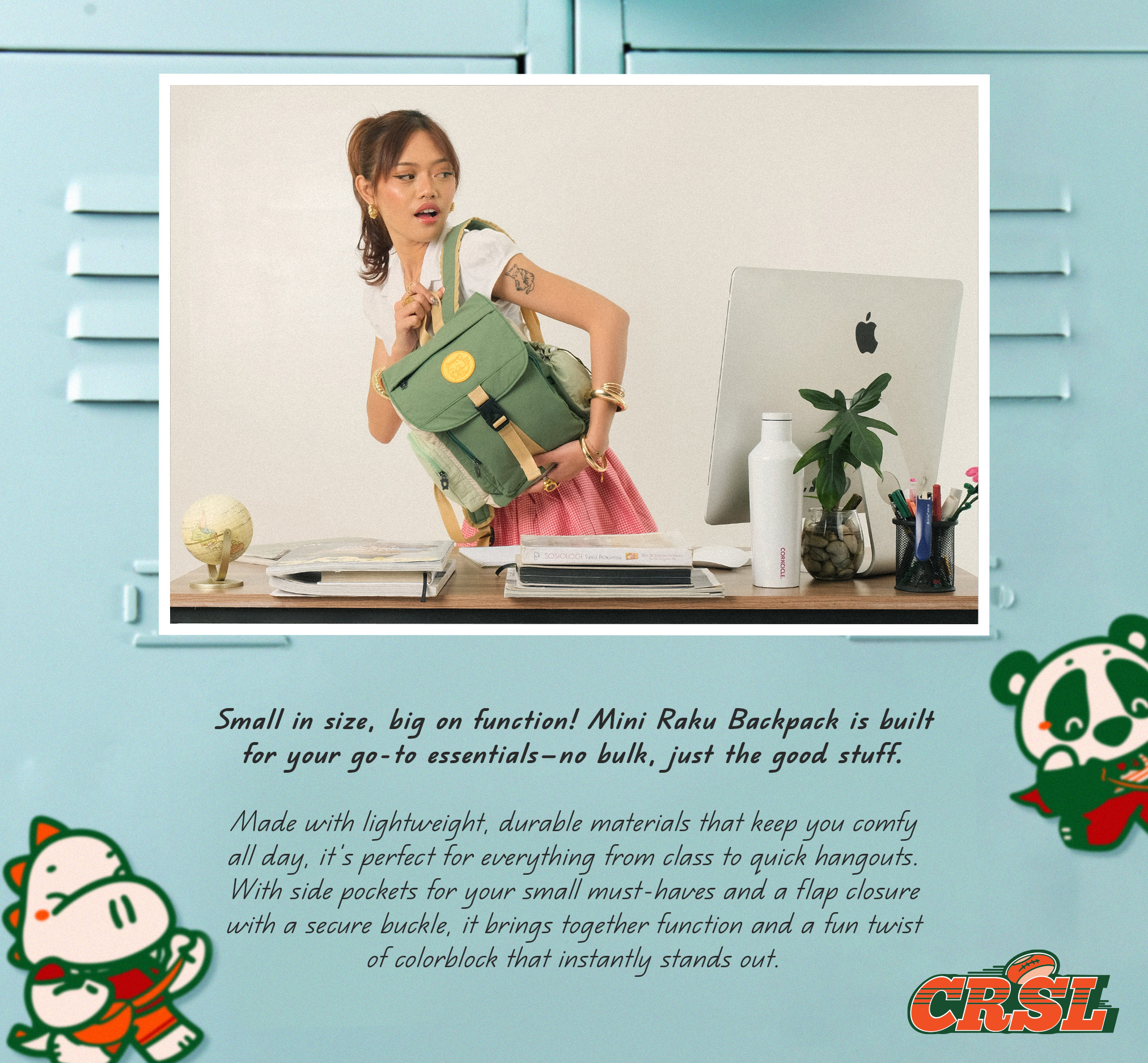 Jual CRSL Mini Raku Backpack Series I Tas Sekolah Kampus kuliah Ransel ...