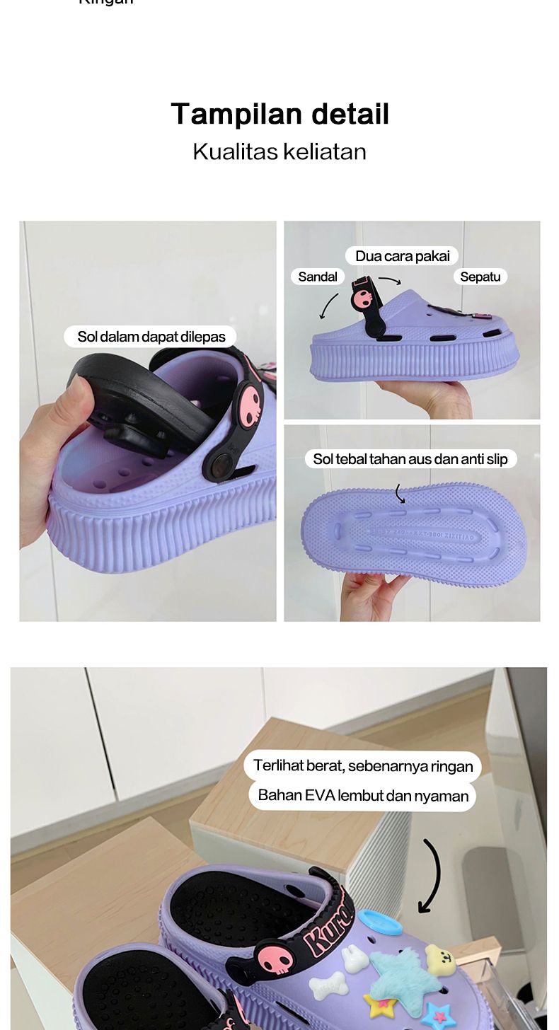 Jual Sandal wanita 2026 model baru gaya Korea jelly sol tebal aksesoris ...