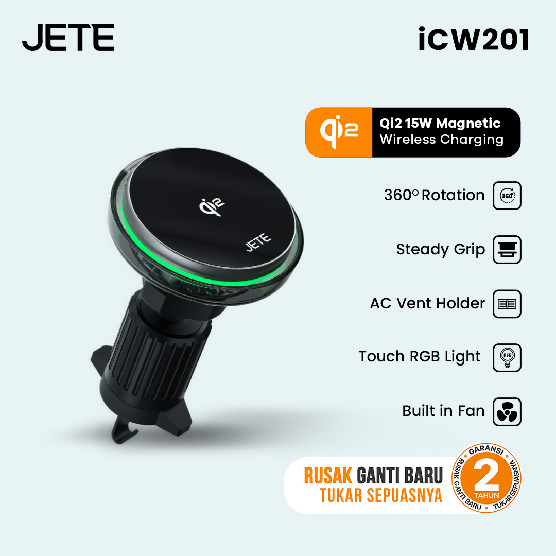 Jual Car Holder JETE iCW201 Magnetic Wireless Charger Qi2 15W Fast ...
