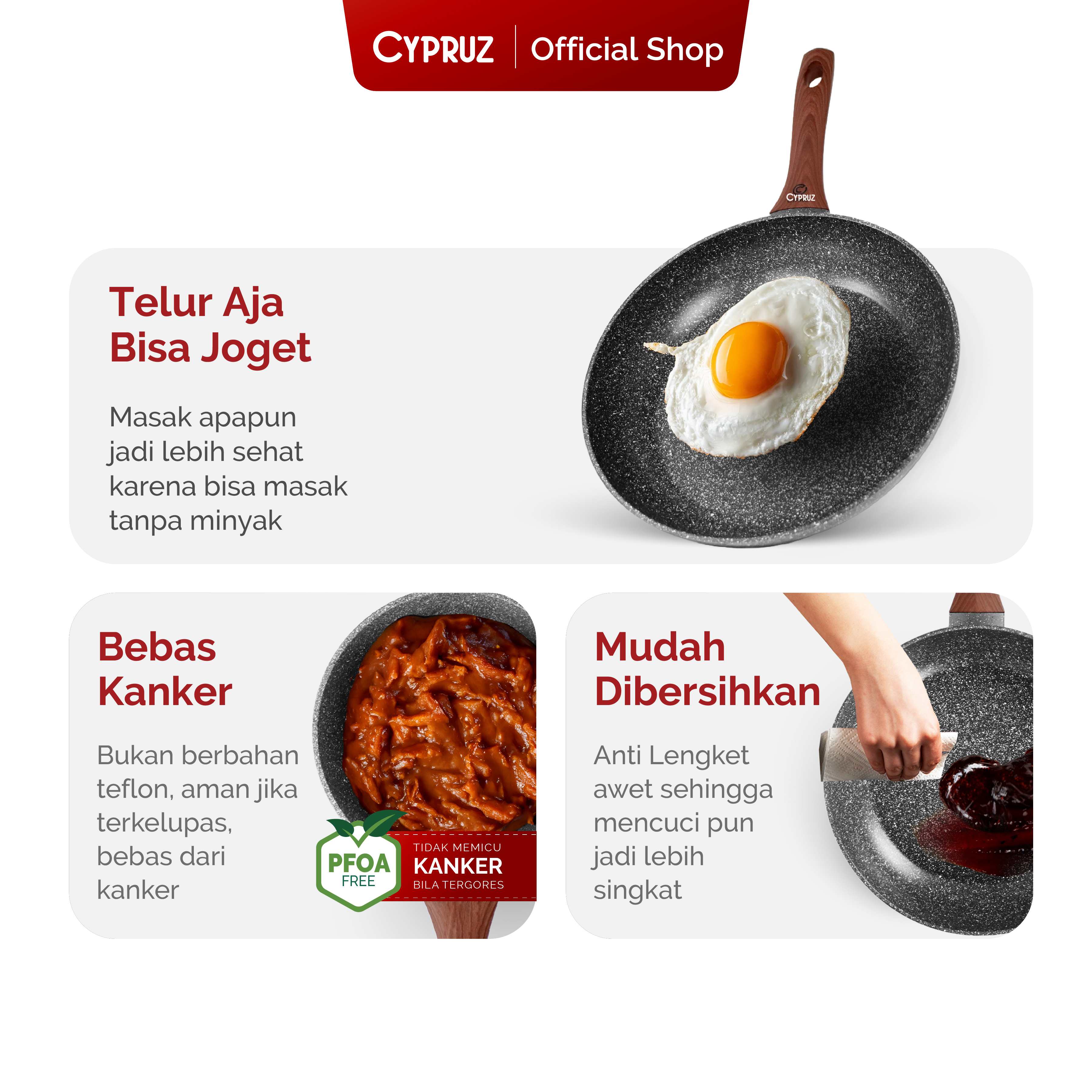 Jual Cypruz Cookware Set Grey Marble Series Panci Set Anti Lengket ...