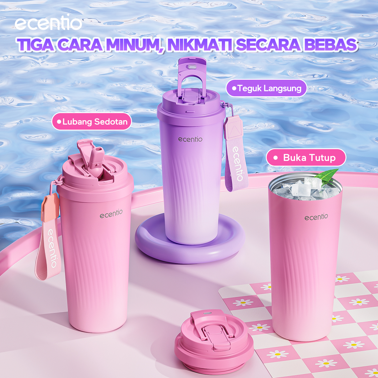 Jual 【Couple Cup】ecentio Botol Luar Angkasa stainless steel tumbler ...