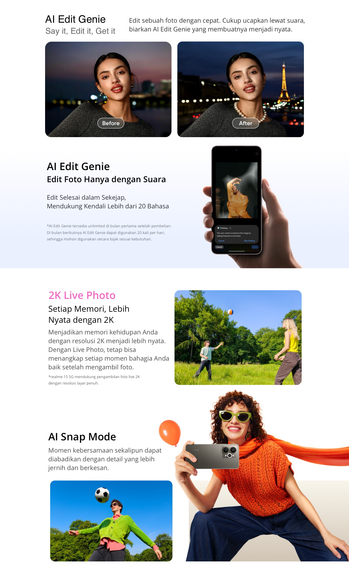 Jual realme 15 12GB+14GB* | 256GB | 50MP Sony AI Camera | Dimensity ...