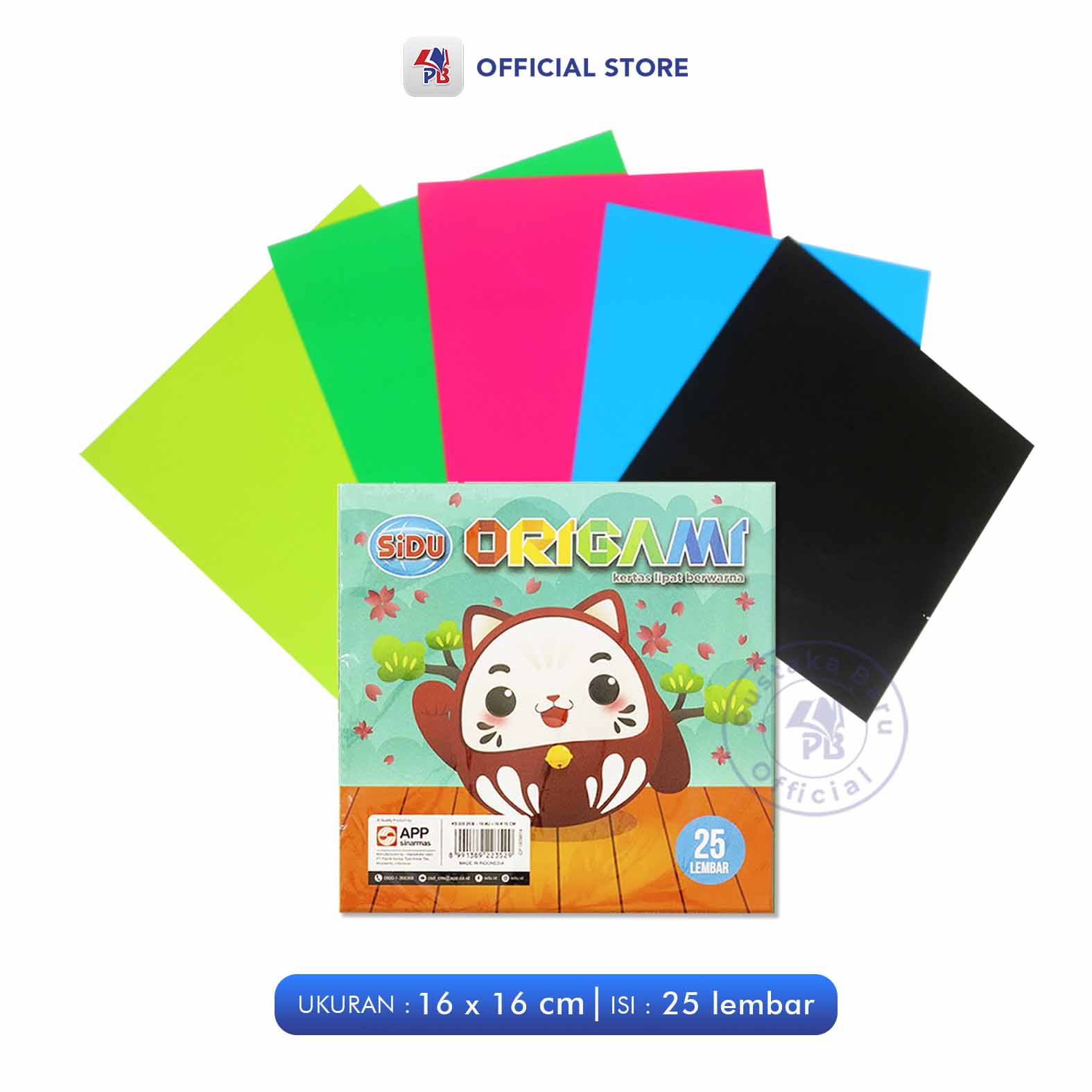 Jual Kertas Lipat Warna Warni / Kertas Origami Sidu Per Pack Ukuran ...