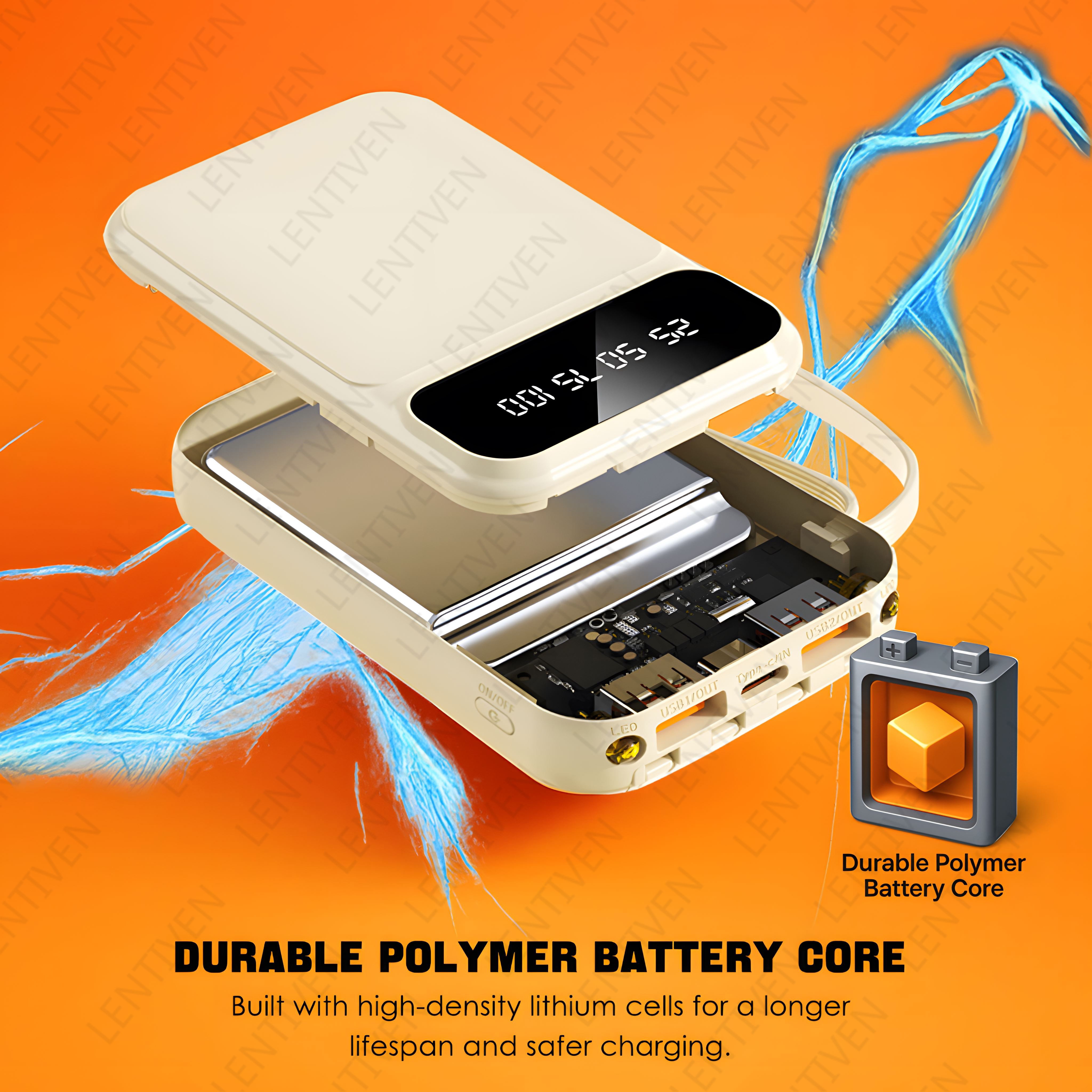 Jual HZSUM LENTIVEN PowerBank 20000mAh Mini With 4 kabel Fast Charging ...