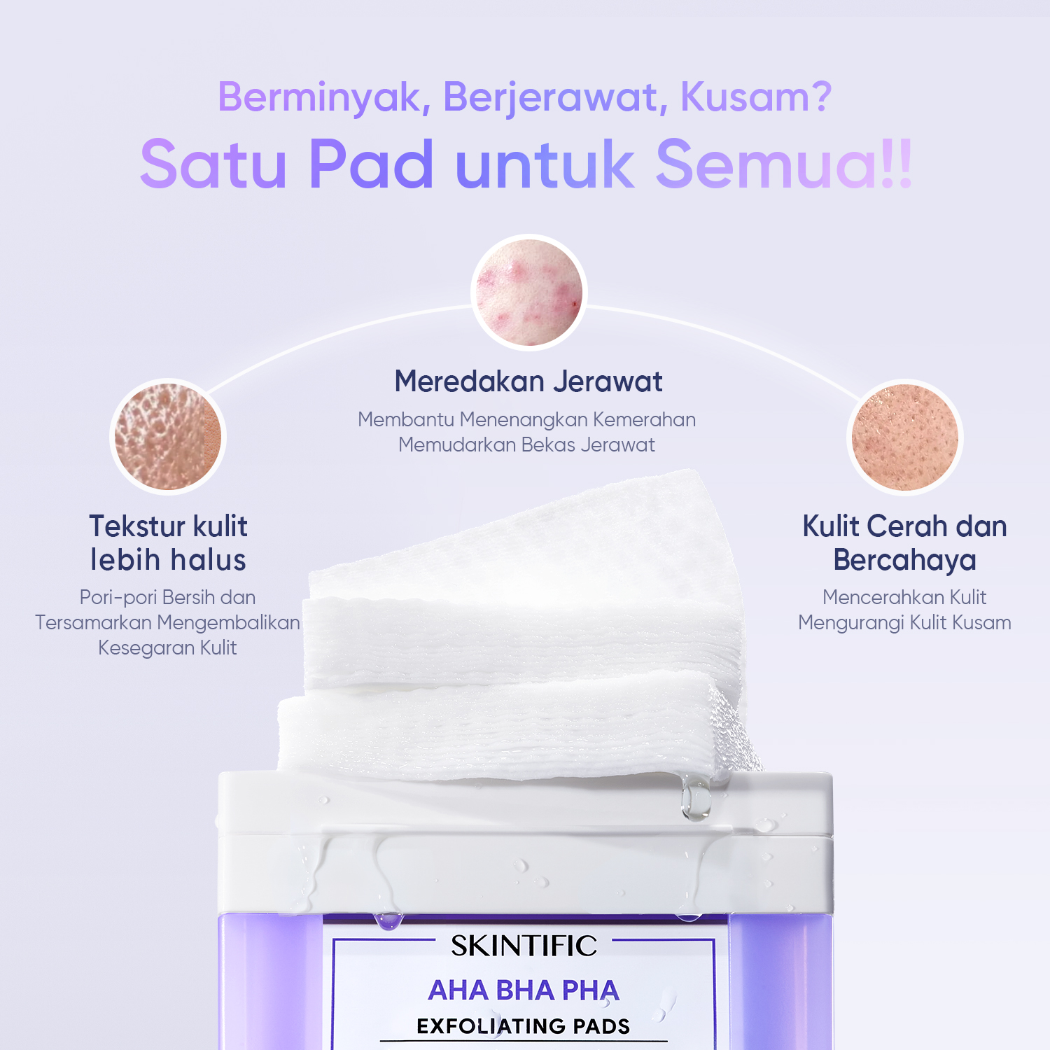 Jual [NEW]SKINTIFIC Clear Acne Blackheads EXFOLIATING Toner PADS ...