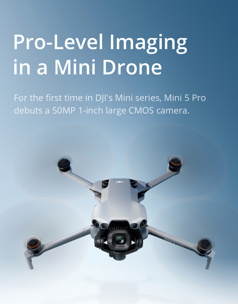 Jual DJI Mini 5 Pro - Camera Drone | 1-Inch Large CMOS Camera ...