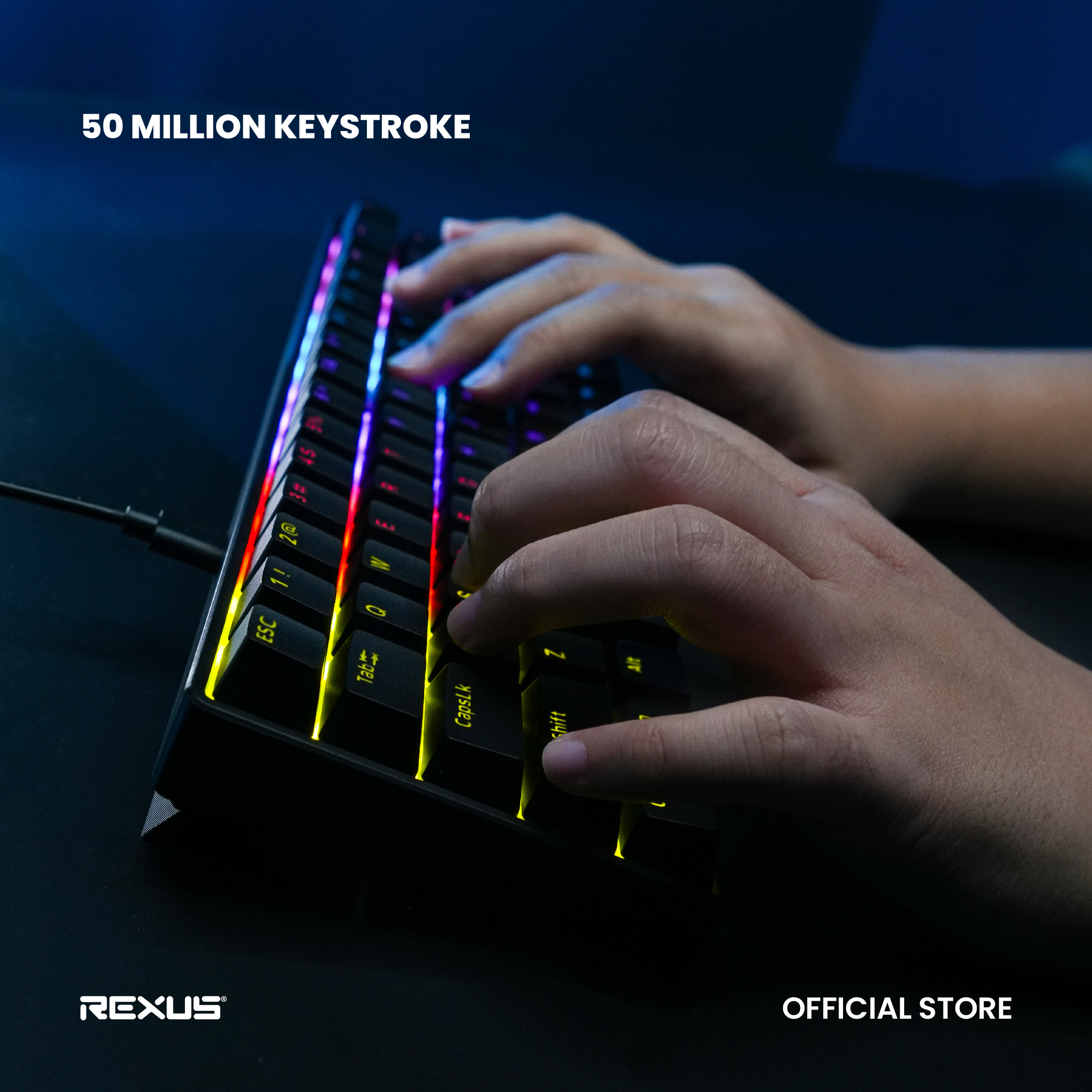 Jual [Exclusive Shopee] Rexus SH600 Keyboard Gaming Mechanical 65% ...