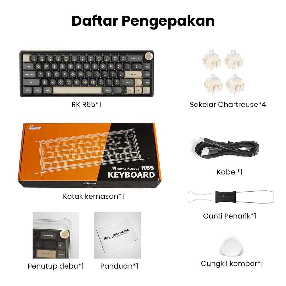 Jual Royal Kludge RK R65 Black 66 key Wired Gaming Keyboard | Shopee Indonesia