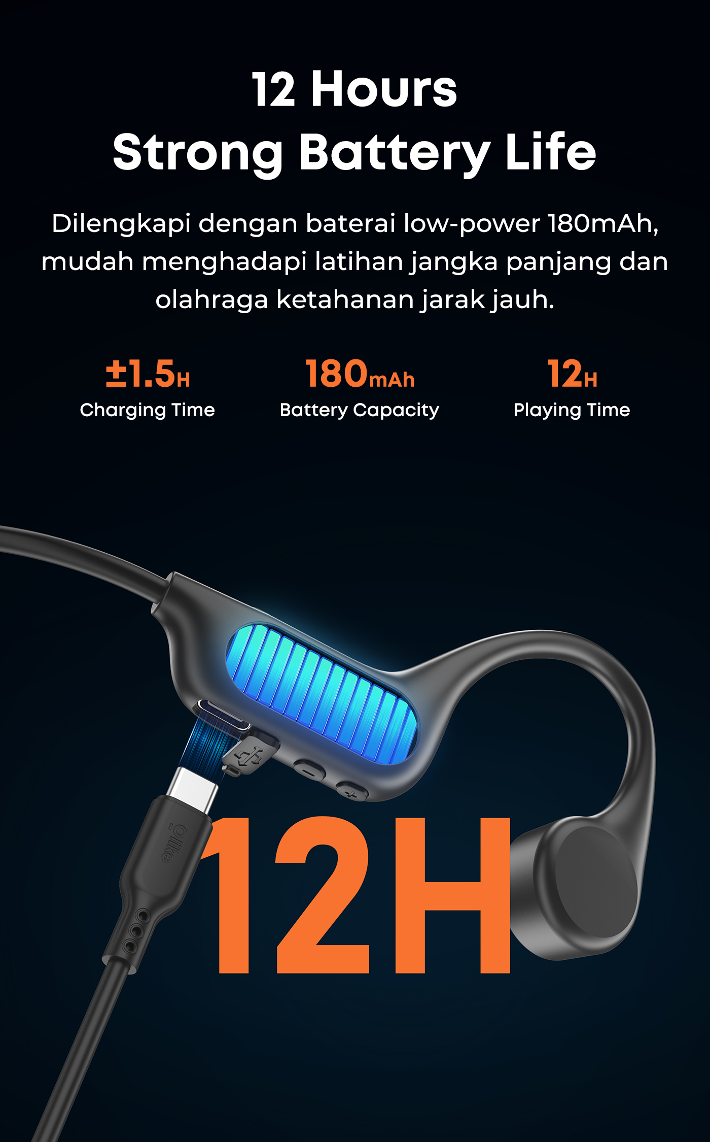 Jual [NEW PRODUCT] Olike Earphone Bone Conduction EBC01 MP3 Running ...