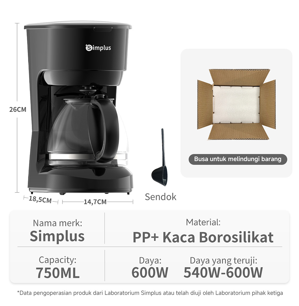 Jual Simplus Coffee Maker Mesin Kopi Drip Rumahan Kapasitas Besar 750ml ...