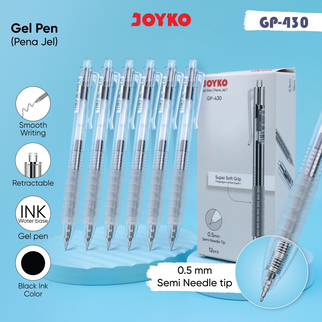 Jual JOYKO Pulpen Gel 1 Pack GP-430 0.5mm Isi 12 Pcs | Shopee Indonesia