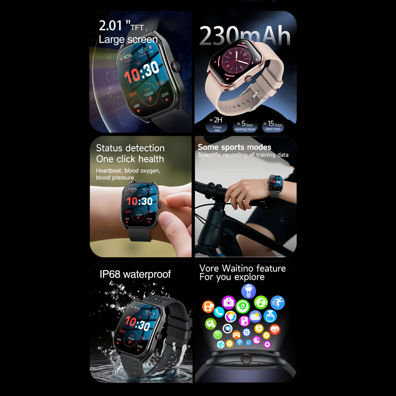 Jual LDS Curve Jam Smartwatch Original IP68 Waterproof 2.01-inch Curved ...