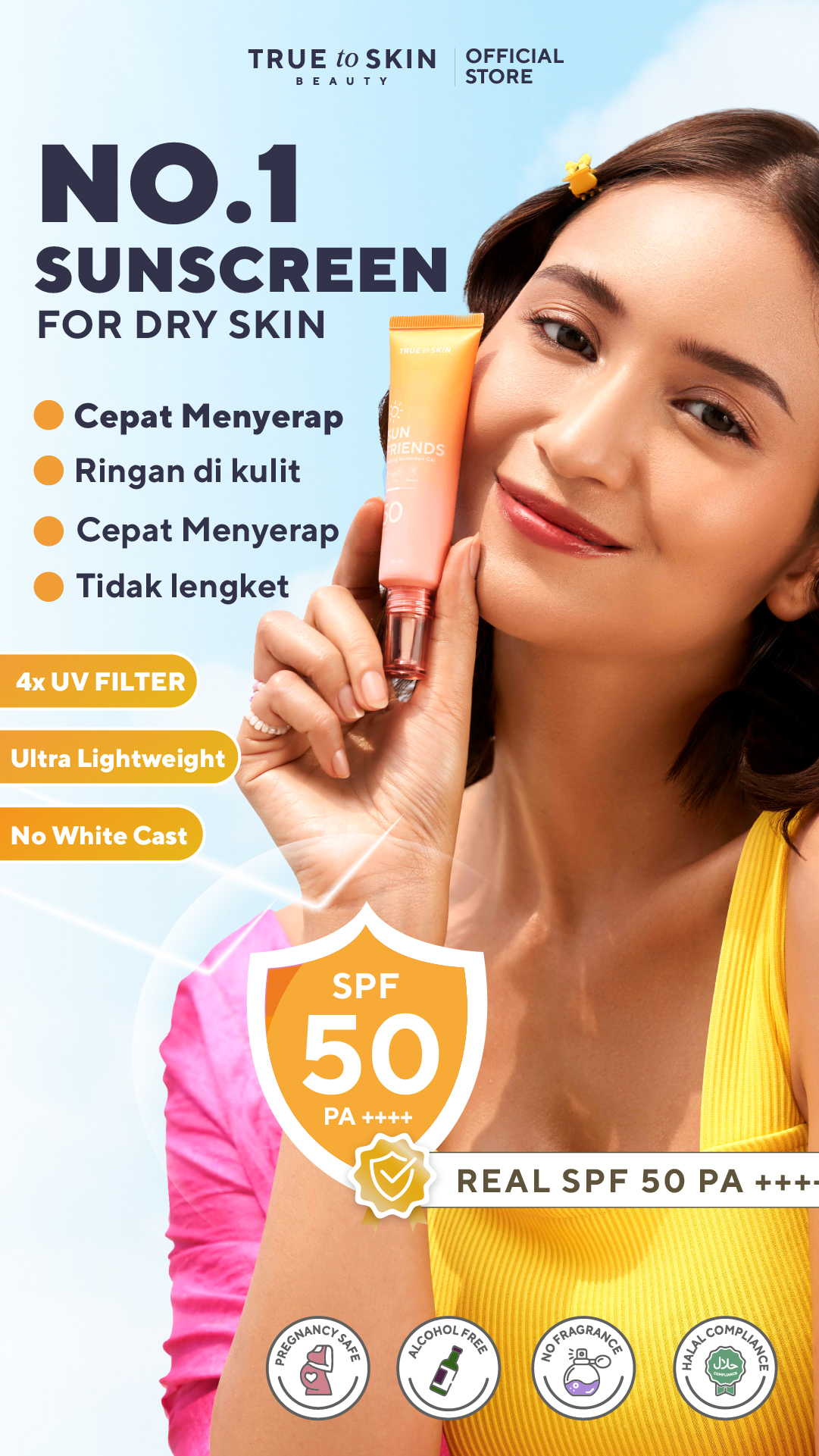 Jual True to Skin - Sunfriends Sunscreen Gel SPF 50 PA++++ | Shopee ...