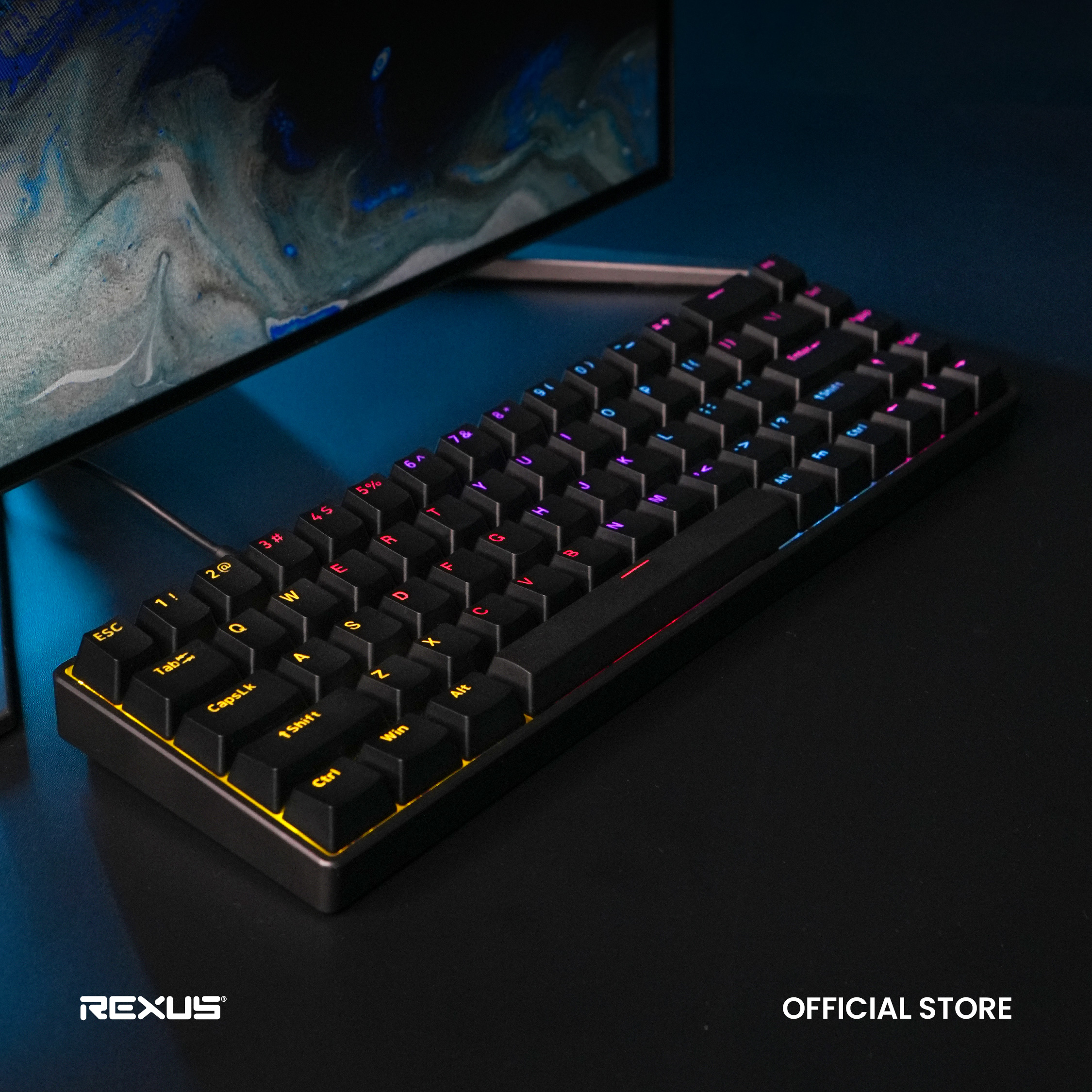 Jual [Exclusive Shopee] Rexus SH600 Keyboard Gaming Mechanical 65% ...