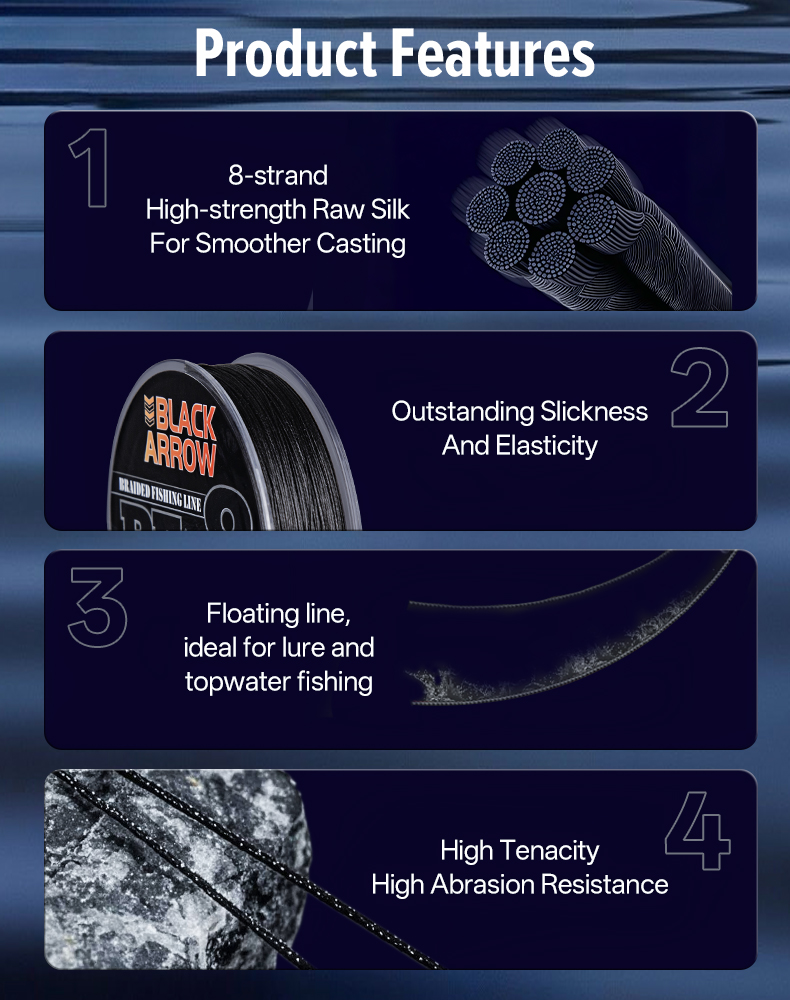 Jual [OFFICIAL]SEAHUNTER Black Arrow PE X8 Senar Pancing 150M 5.4KG-22 ...