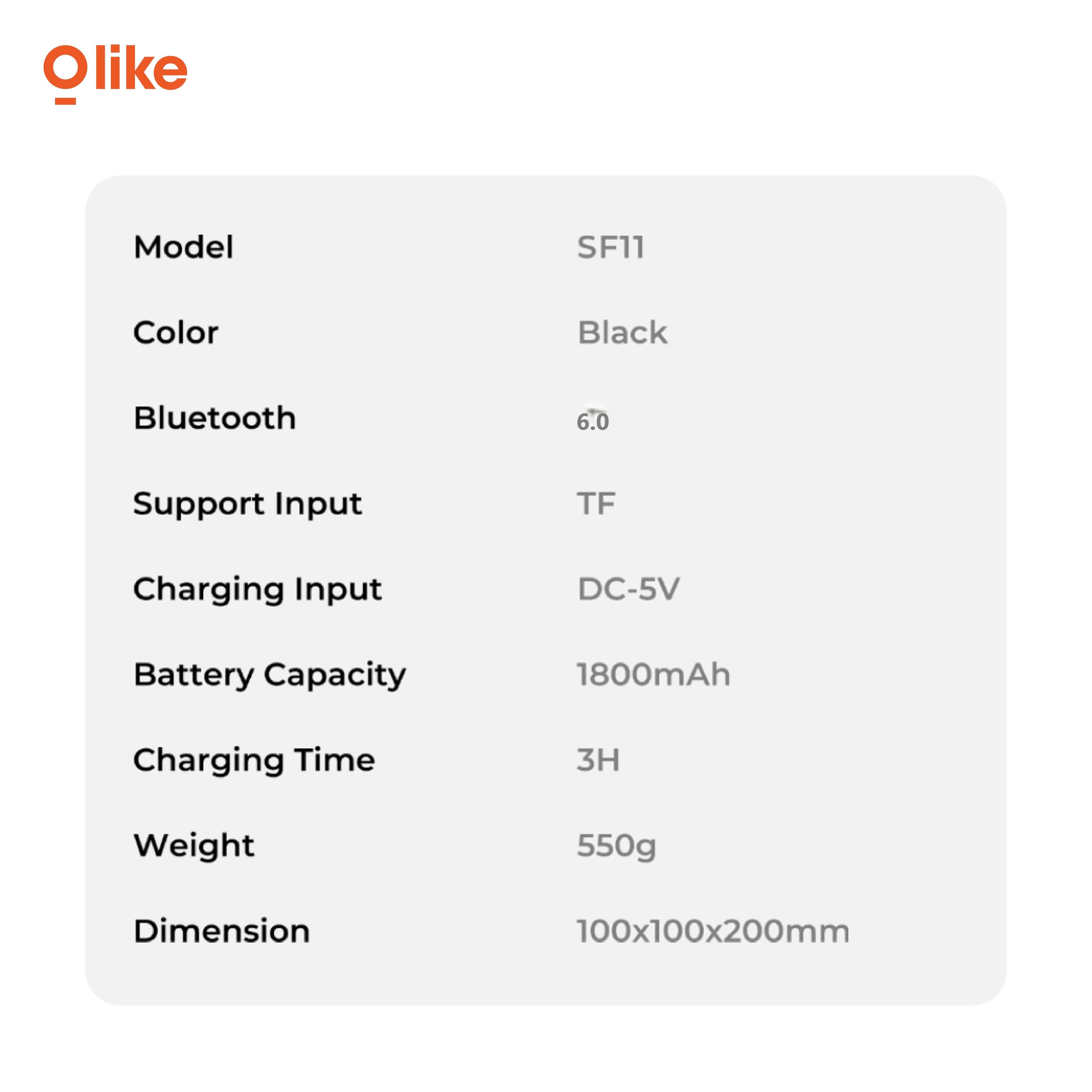 Jual OLIKE Speaker Bluetooth SF11 with LED Light HD Audio Stereo Bass ...