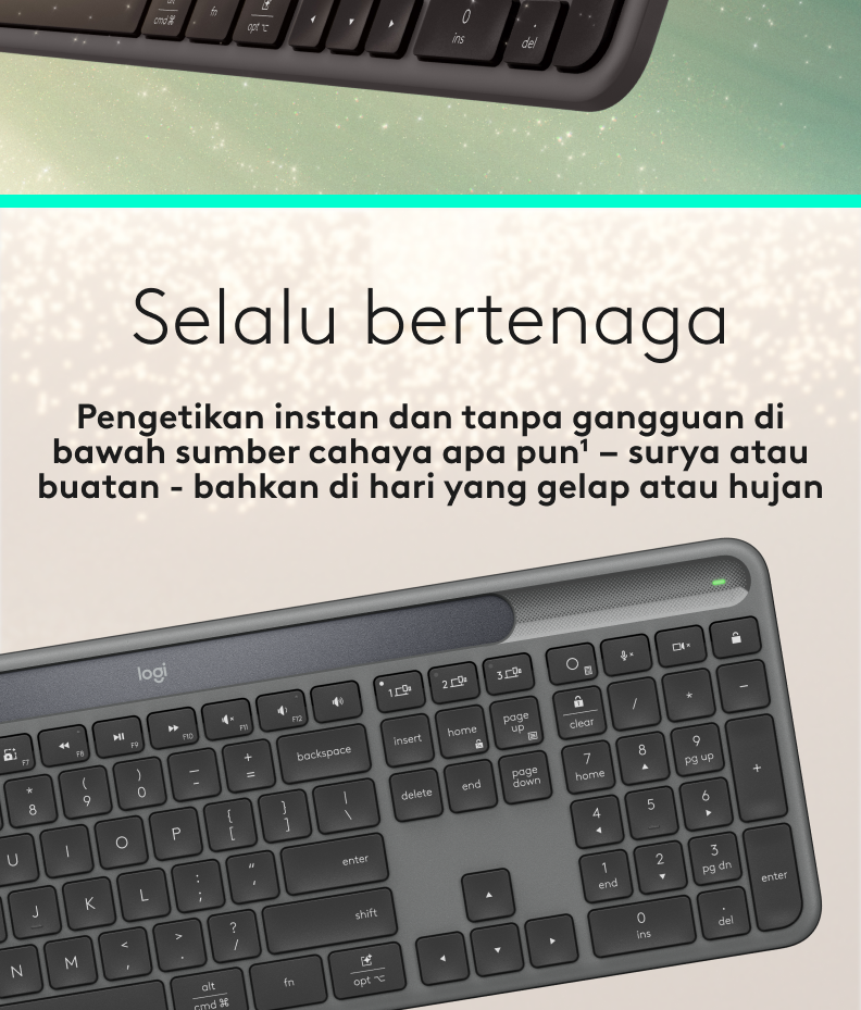 Jual Logitech Signature Slim Solar+ Keyboard Wireless Bertenaga Surya ...