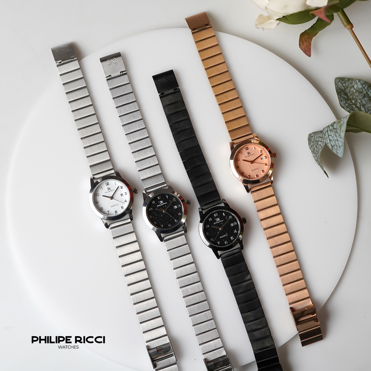 Jual PhiLipe Ricci Jam Tangan Wanita Kecil Rantai Kekinian Bulat Strap ...