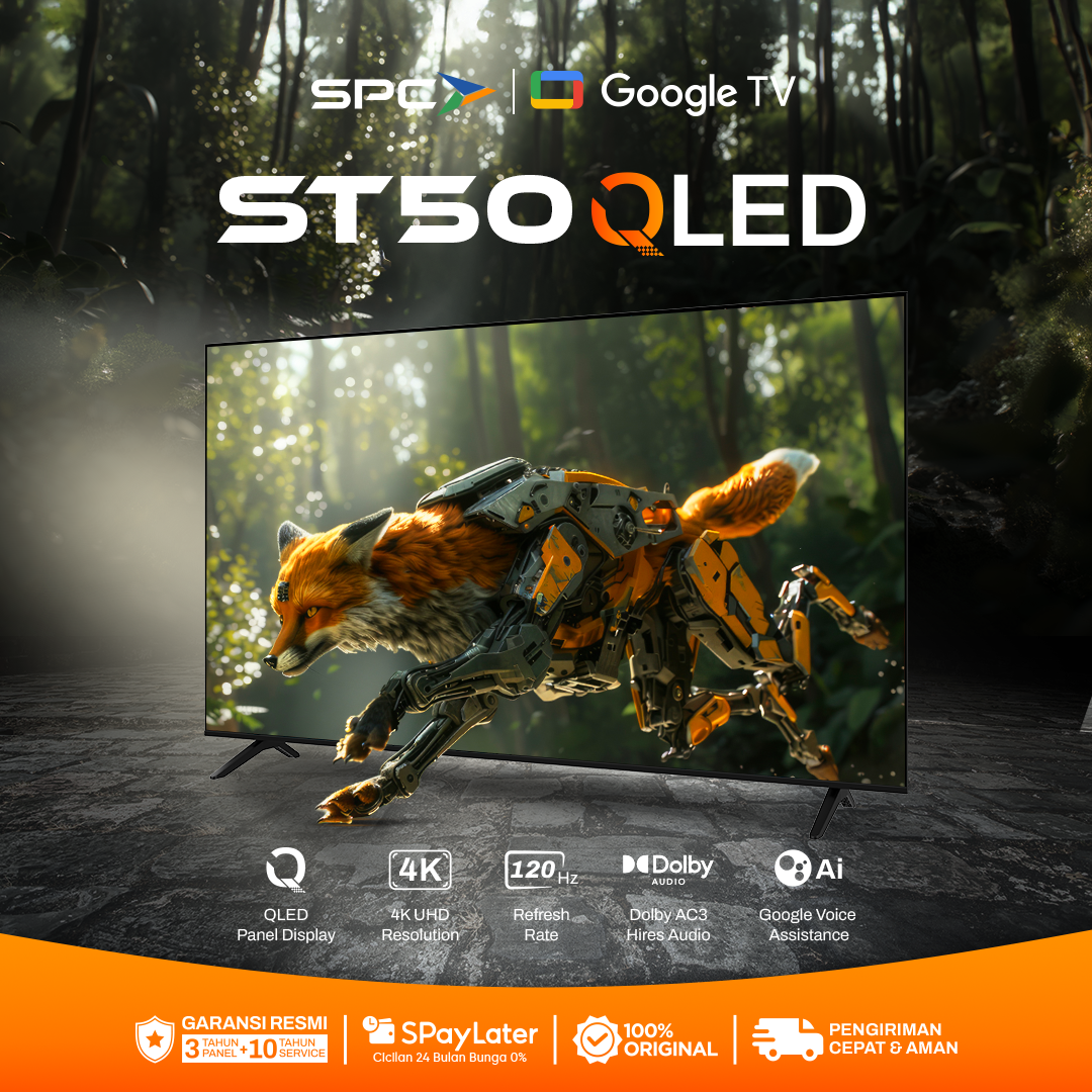 Jual SPC Google TV 50 inch - ST50 QLED Google TV 4K UHD | Dolby Audio ...