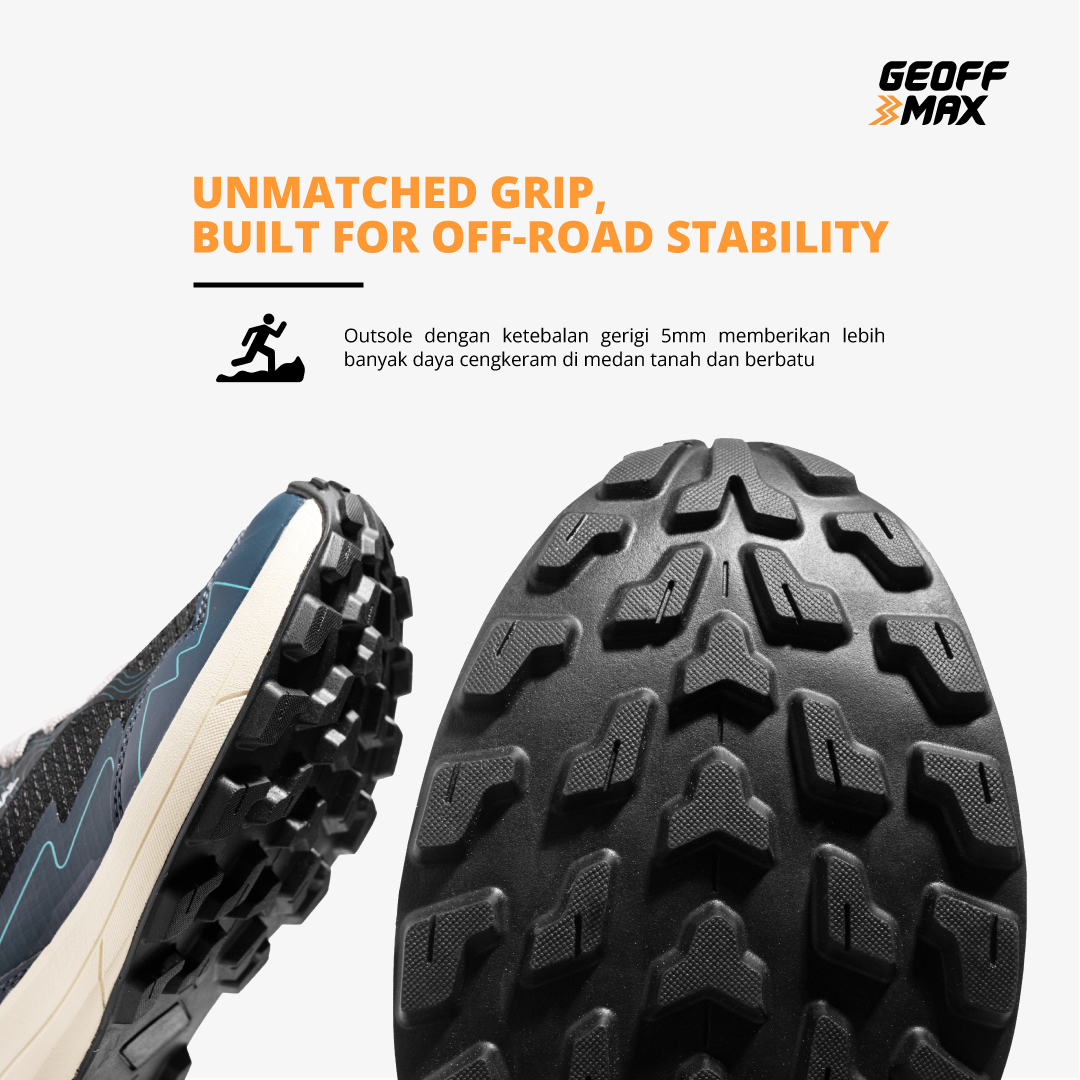 Jual Geoff Max - MX Faster Black White Trail Running Race Pria & Wanita ...