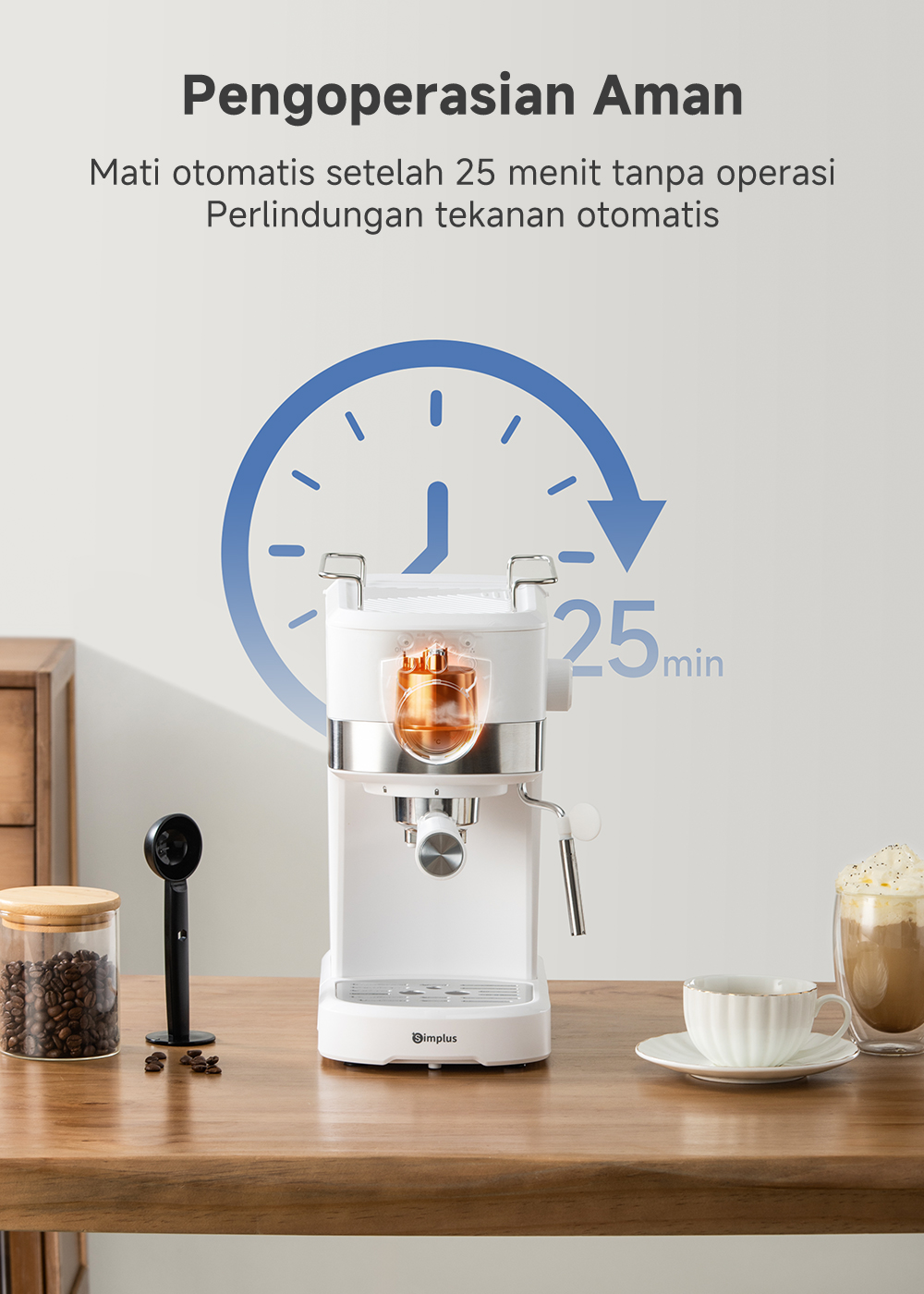 Jual Simplus Mesin Espresso Semi Otomatis Tekanan 15bar Kapasitas