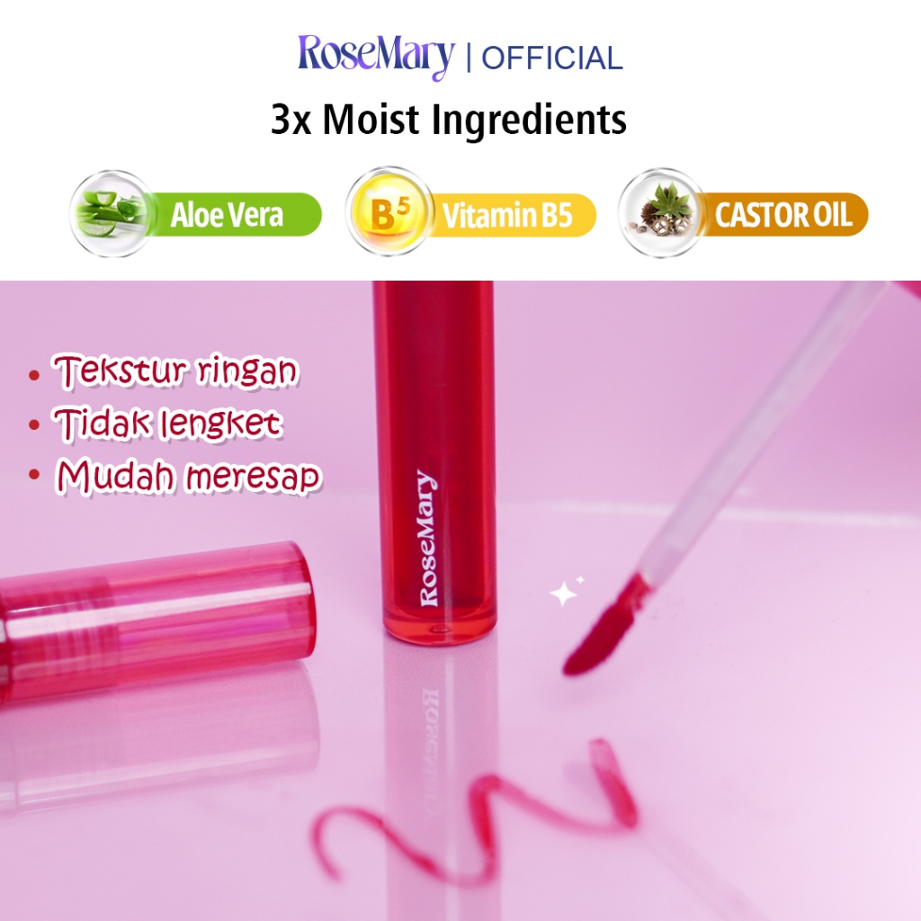 Jual Rosemary Velvet Glow Watery Tint 3ml/Lip Tint | Shopee Indonesia