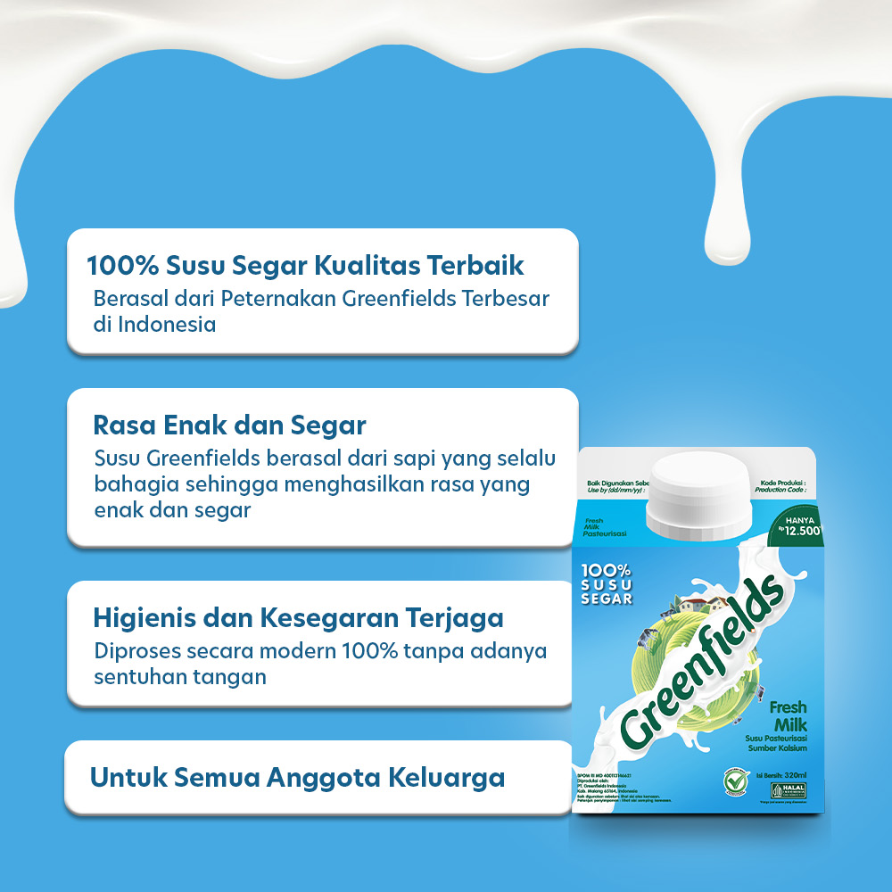 Jual Susu Segar Greenfields - Fresh Milk Full Cream 950ml | Shopee ...