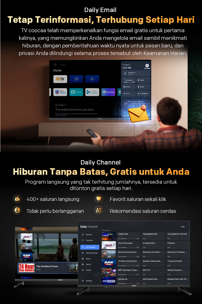 Jual TERBARU COOCAA TV 43 inch Q66 - 2K QLED - Google TV - Sapphire ...