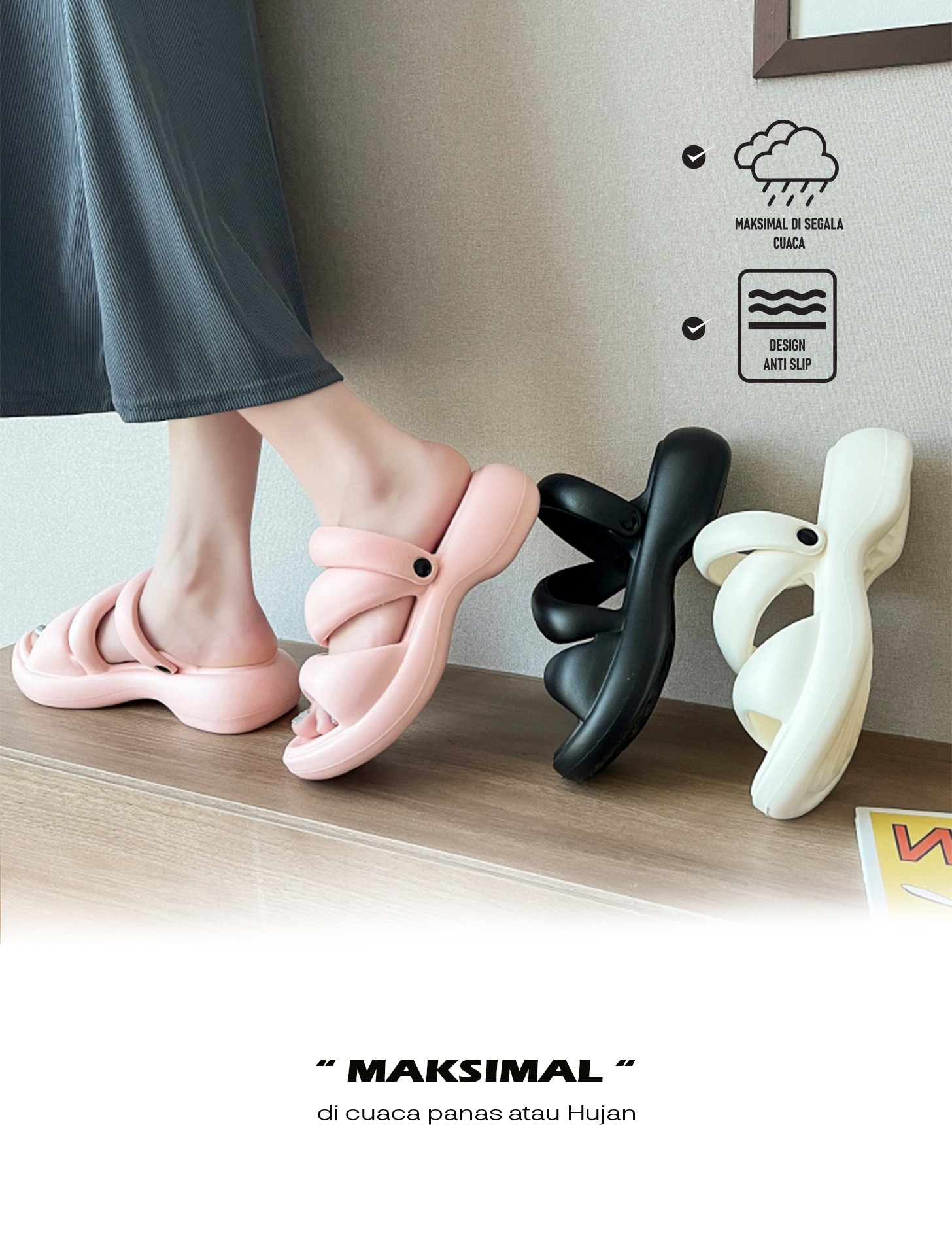 Jual LIMITLESS Sepatu Sandal Cewek Slip On MINI-SO Terbaru 2026 Sendal ...