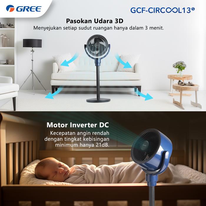 Jual GREE - Air Circulation Fan - Swing Otomatis - 2in1 Kipas Meja dan ...