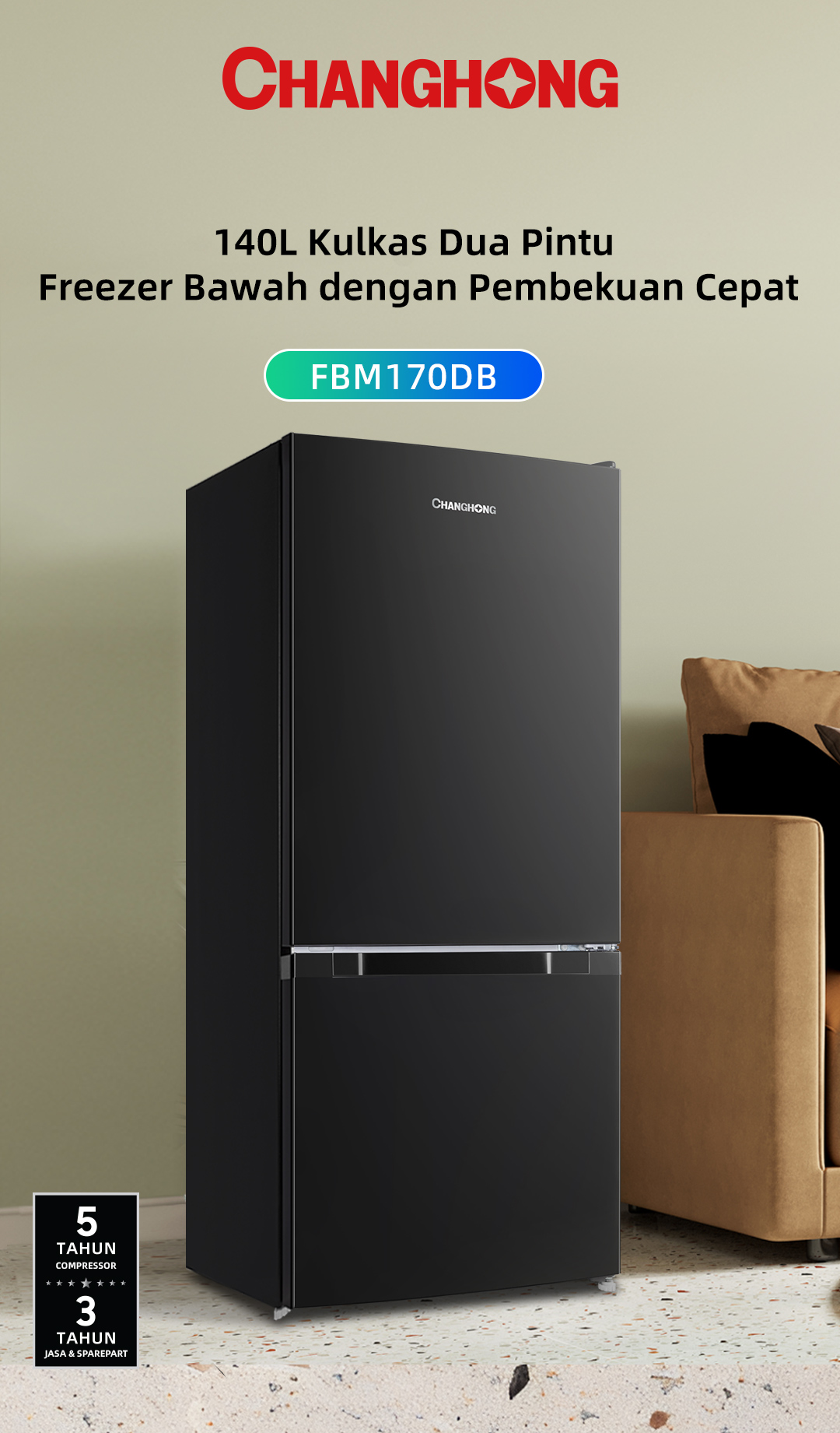 Jual Changhong Kulkas 2 Pintu (Bottom Mounted Refrigerator) Lemari Es ...
