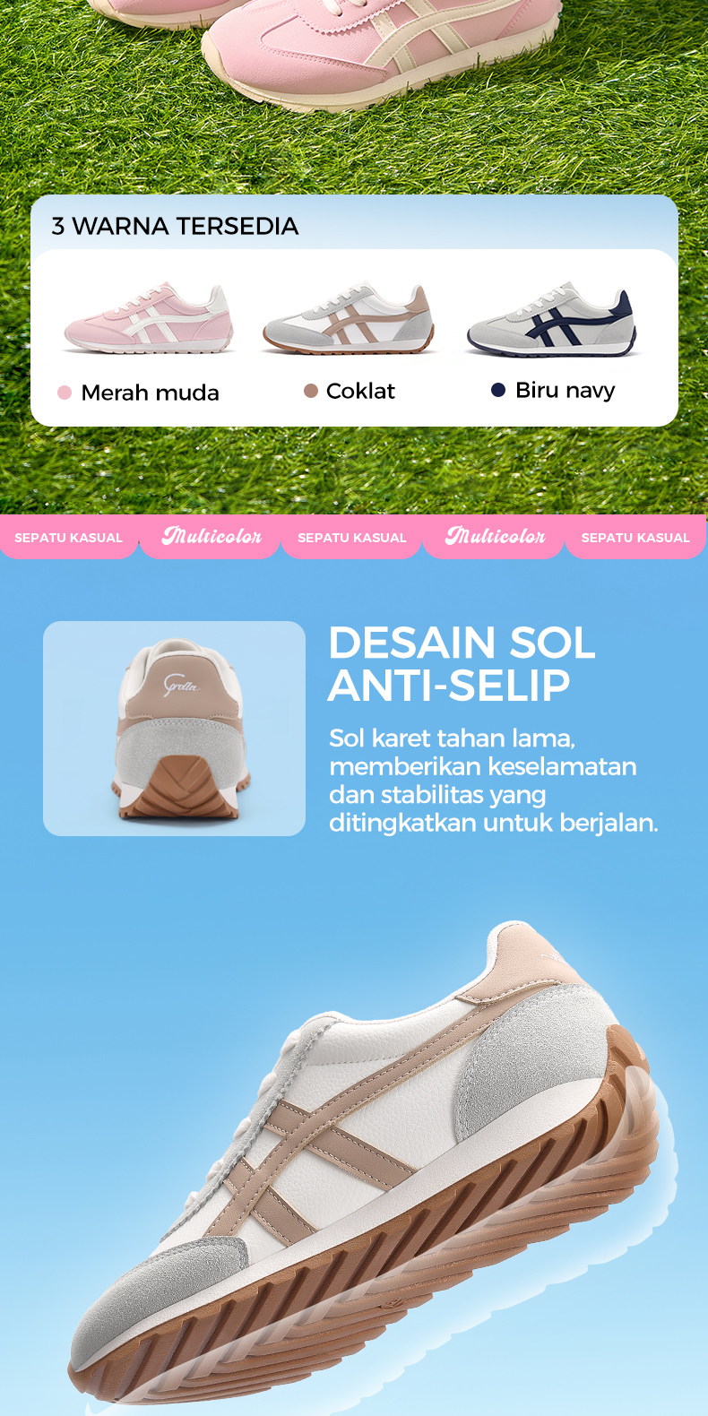 Jual COROLLA Tiger Wave Sepatu Olahraga Wanita Super Ringan Lembut ...