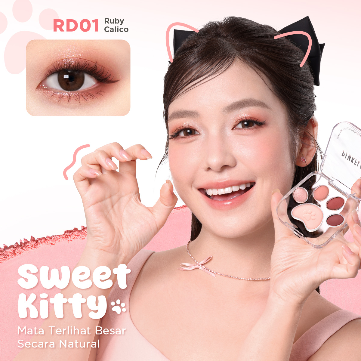 Jual PINKFLASH EYE MAKEUP 2PCS SET Pawfect Wink 5-colors Eyeshadow ...