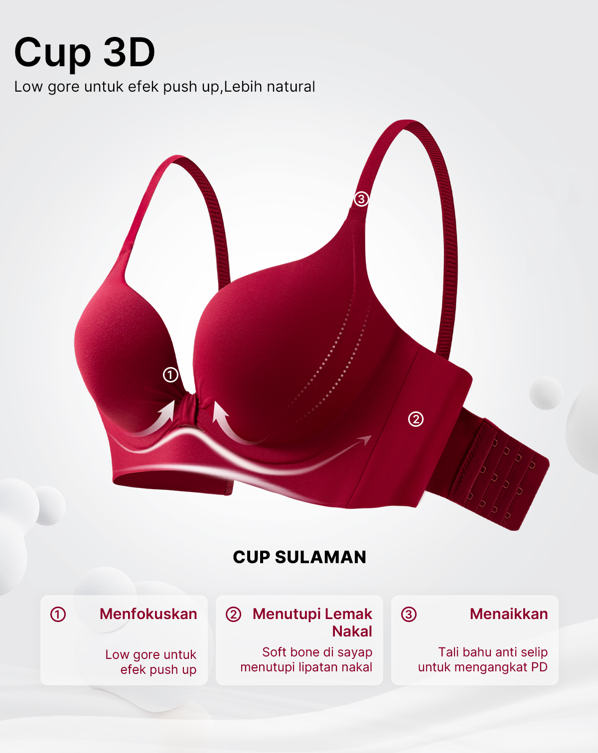 Jual Greney-Bra Push Up W Sayap Tinggi Cup 3D Soft bone di sayap ...