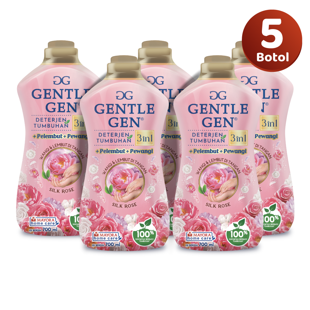 Jual Paket 5 Botol Gentle Gen Silk Rose 3in1 Pelembut + Pewangi ...