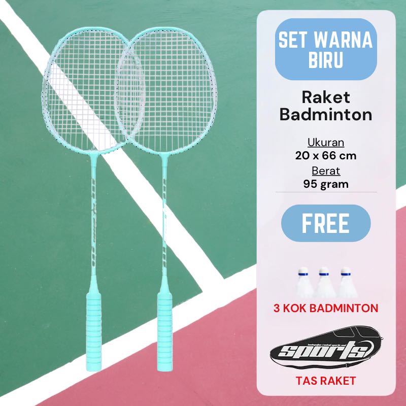 Jual BBAK Raket Badminton isi 2pcs Raket Bulu Tangkis Alat Olahraga ...