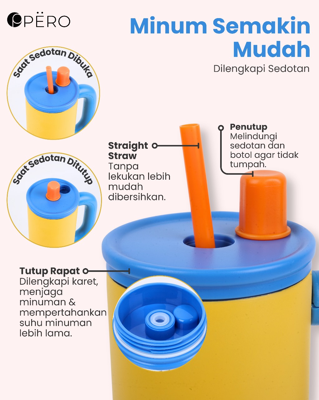 Jual [Promo Best Deal] Pero Fancy Tumbler Permos 1182ML with Handle ...